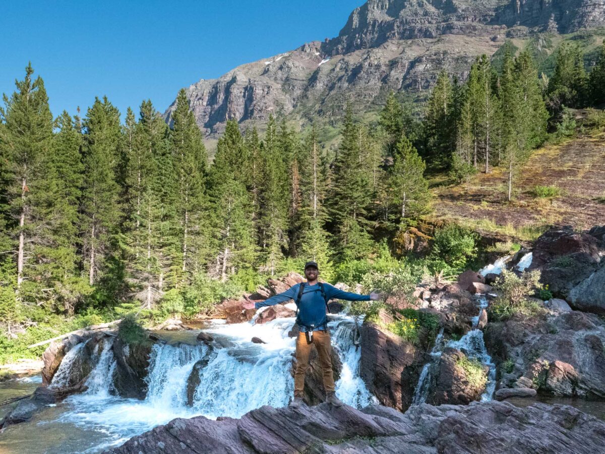 Hike to a Waterfall at Redrock Falls Glacier National Park - Travel ...